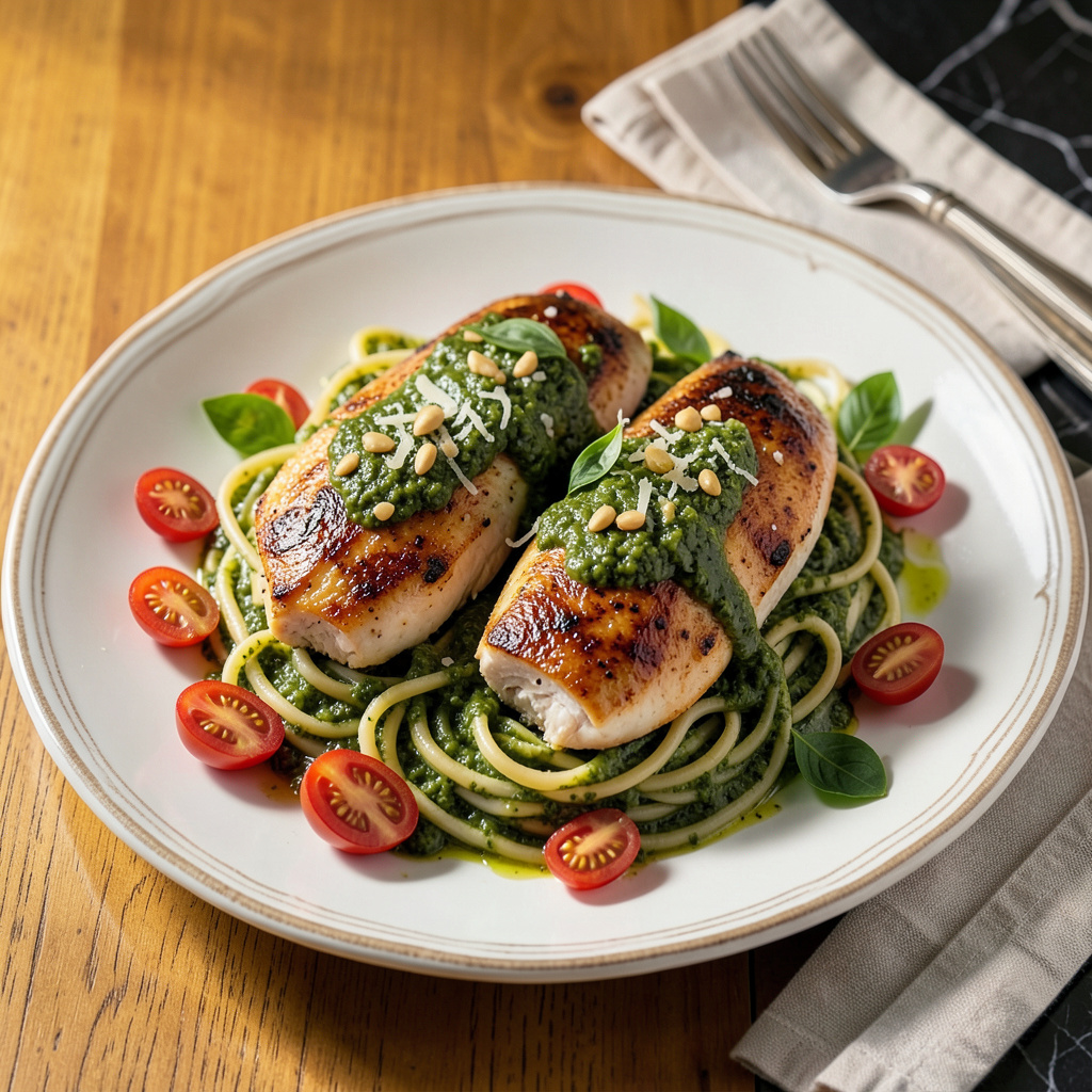 Chicken in Pesto Sauce Recipe: Creamy Basil Bliss in 25 Minutes - Sauce ...